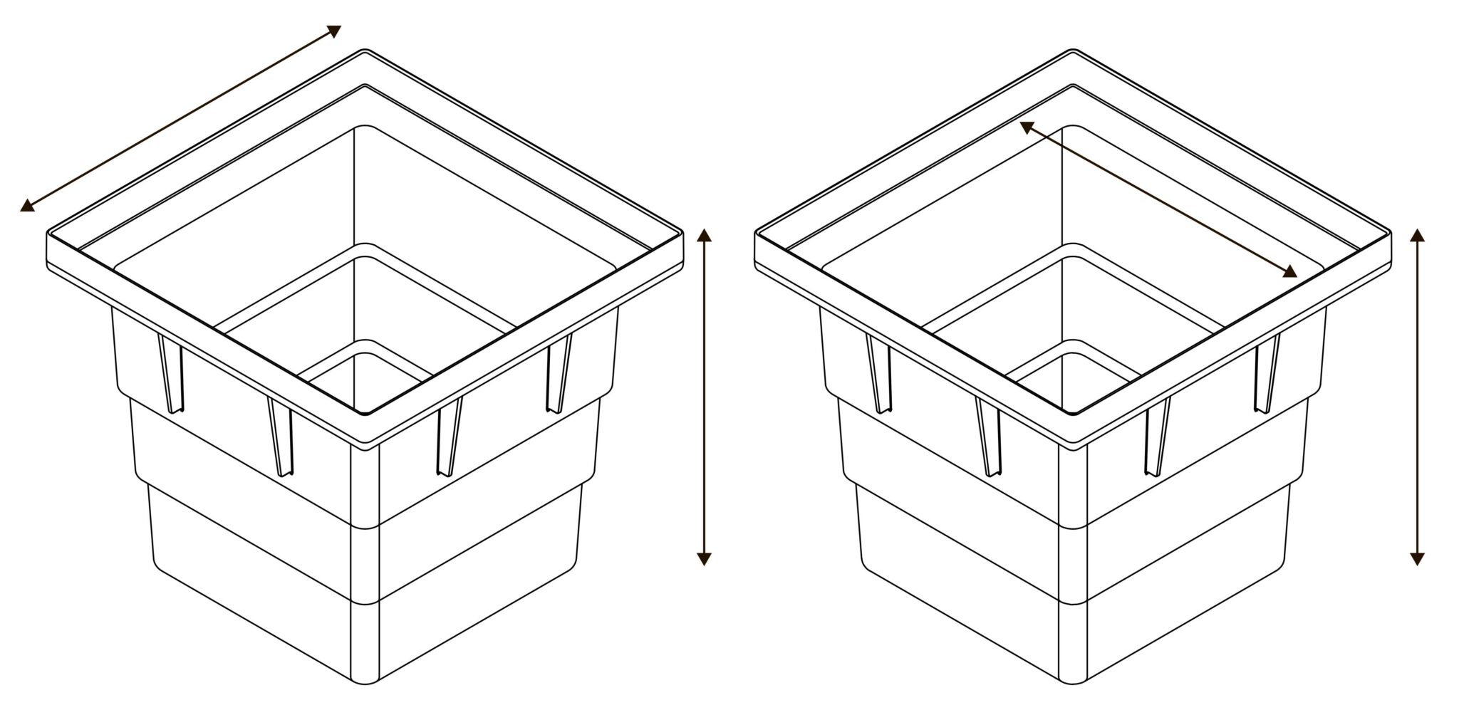 Plastic Square Poly Pit 600mm - Convic Australia
